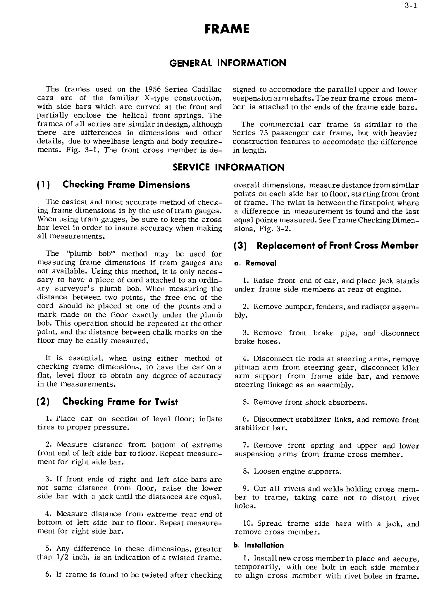 1956 Cadillac Shop Manual- Frame Page 1 of 3